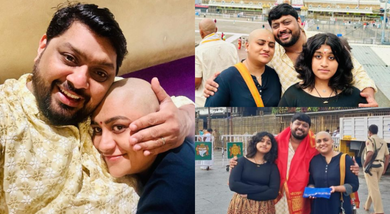 Midhun Rameshs' wife Lekshmi shaves her head offering thanks to God