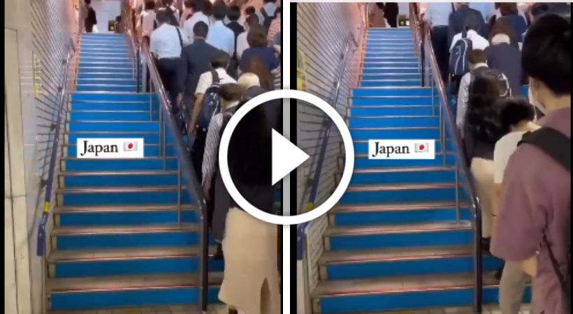 japanese walking in disiplined queue